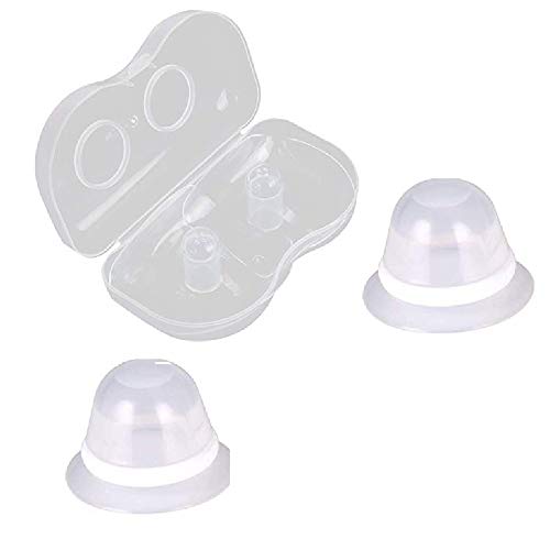 Finever Nipplesuckers Silicone Nipple Corrector for Flat Inverted Nipples for Breastfeeding Mother or Women with Clear Case 1Pair