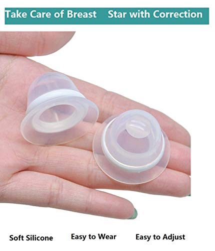 Finever Nipplesuckers Silicone Nipple Corrector for Flat Inverted Nipples for Breastfeeding Mother or Women with Clear Case 1Pair