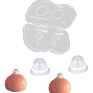 Finever Nipplesuckers Silicone Nipple Corrector for Flat Inverted Nipples for Breastfeeding Mother or Women with Clear Case 1Pair