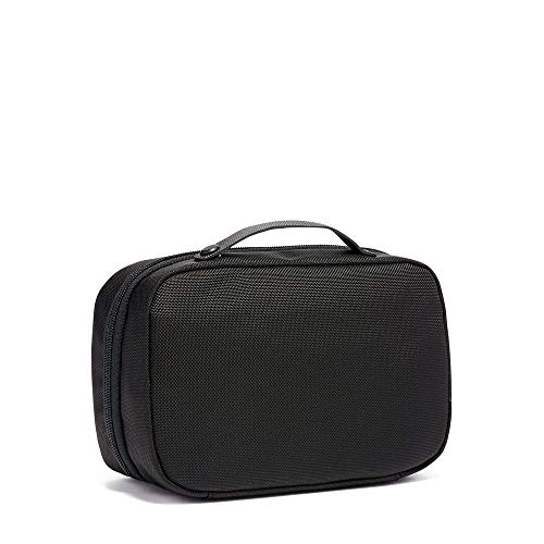 TUMI - Alpha 3 Split Travel Kit - Luggage Accessories Toiletry Bag for Men and Women with Embossed Leather Carry Handle - Black