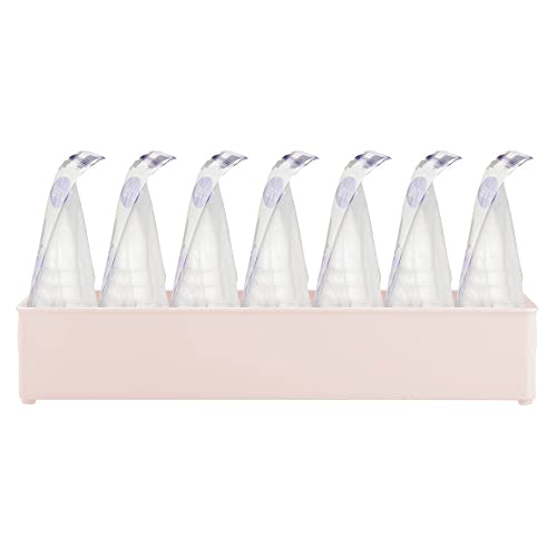 mDesign Storage Organizer Bin for Kitchen Cabinet, Pantry, Refrigerator, Countertop - Breast Milk, Bottles, Sippy Cups, Kids/Toddlers Food Pouches, Baby Food Jars, 2 Pack - Light Pink/Blush