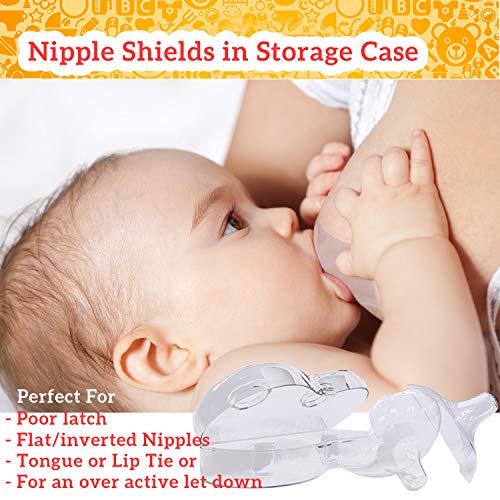 Nippleshield and Breast Shell for Breast Feeding | Nipple Shield in Storage case | Breastfeeding Essentials | Milk Savers or BreastMilk Catcher | Protects Sore Nipples & Collects Breast Milk Leaks