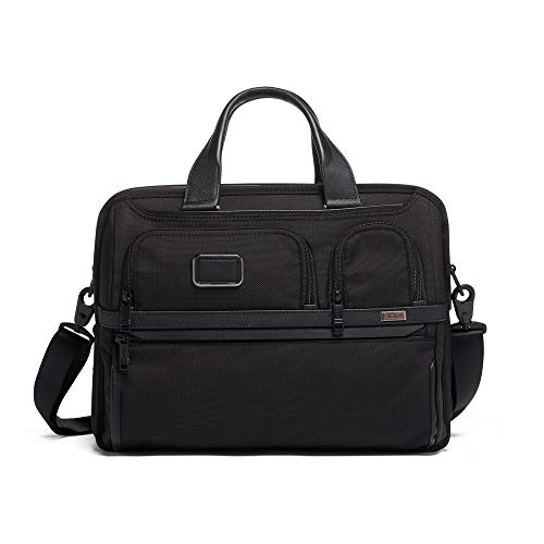 TUMI Alpha 3 Expandable Organizer Laptop Briefcase - 15-Inch Computer Bag for Men and Women - Black