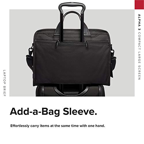 TUMI Compact Large Screen Laptop Brief - With Magnetic Closure - 17-Inch Computer Bag for Men and Women - Black