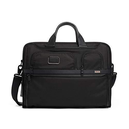 TUMI Compact Large Screen Laptop Brief - With Magnetic Closure - 17-Inch Computer Bag for Men and Women - Black