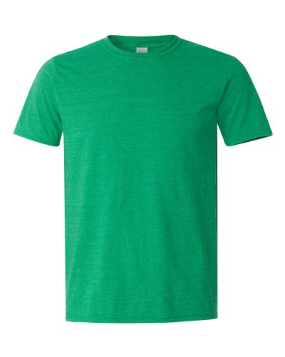 Gildan Adult Softstyle Cotton T-Shirt, Style G64000, Multipack, Heather Irish Green (2-Pack), Medium