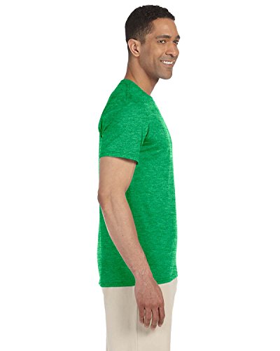 Gildan Adult Softstyle Cotton T-Shirt, Style G64000, Multipack, Heather Irish Green (2-Pack), Medium