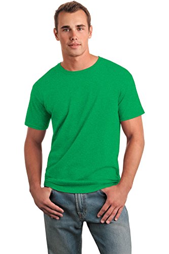 Gildan Adult Softstyle Cotton T-Shirt, Style G64000, Multipack, Heather Irish Green (2-Pack), Medium