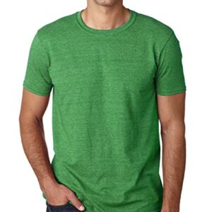 Gildan Adult Softstyle Cotton T-Shirt, Style G64000, Multipack, Heather Irish Green (2-Pack), Medium