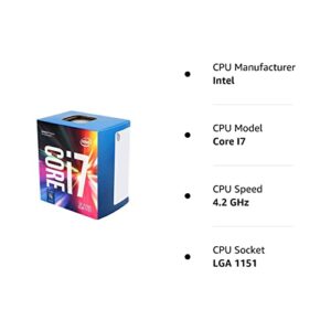 Intel Core i7-7700 Desktop Processor 4 Cores up to 4.2 GHz LGA 1151 100/200 Series 65W (Renewed)