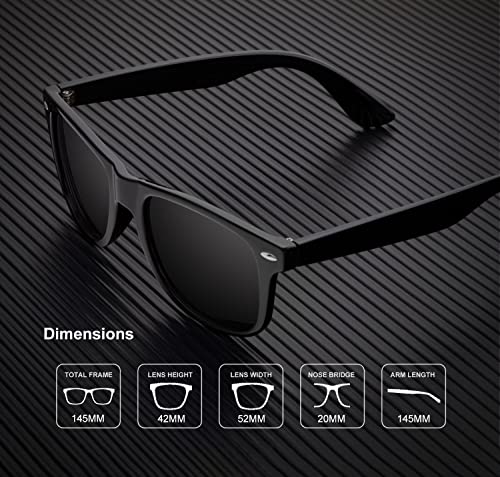 KALIYADI Polarized Sunglasses for Men and Women Matte Finish Sun glasses Color Mirror Lens UV Blocking (3 Pack)