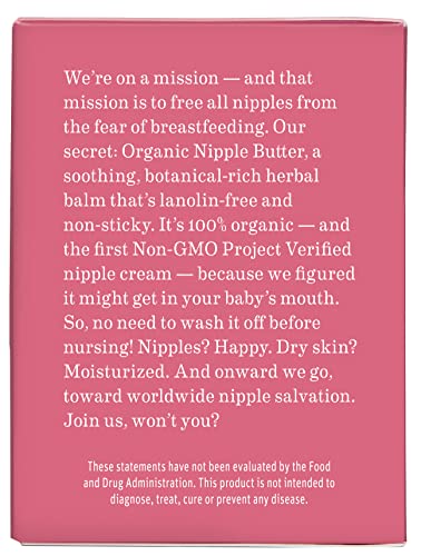 Earth Mama Organic Nipple Butter Breastfeeding Cream, Lanolin-Free, Safe for Nursing & Dry Skin, Non-GMO Project Verified, 2 Fl Oz