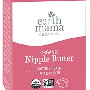 Earth Mama Organic Nipple Butter Breastfeeding Cream, Lanolin-Free, Safe for Nursing & Dry Skin, Non-GMO Project Verified, 2 Fl Oz