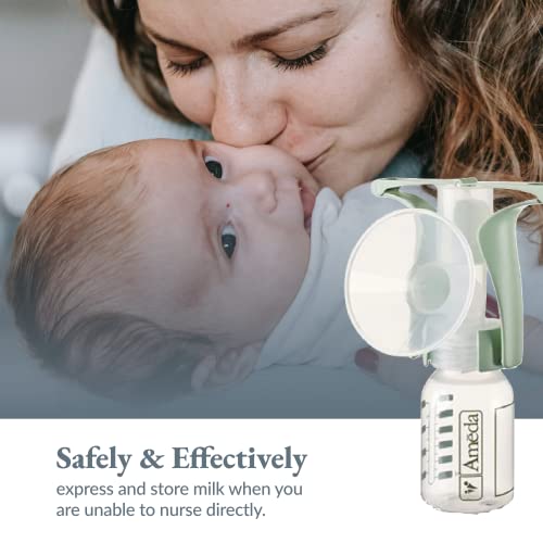 Ameda Portable Manual Breast Pump, Breast Feeding Essentials, Portable, BPA and DEHP Free