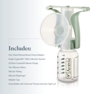 Ameda Portable Manual Breast Pump, Breast Feeding Essentials, Portable, BPA and DEHP Free