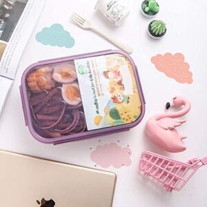 MISS BIG Lunch Box Kids,Ideal Leak Proof Lunch Containers, Mom’s Choice No BPAs and No Chemical Dyes Bento Box for Kids,Microwave and Dishwasher Safe Lunch Box (Purple M)