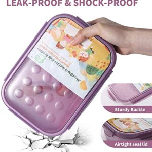 MISS BIG Lunch Box Kids,Ideal Leak Proof Lunch Containers, Mom’s Choice No BPAs and No Chemical Dyes Bento Box for Kids,Microwave and Dishwasher Safe Lunch Box (Purple M)