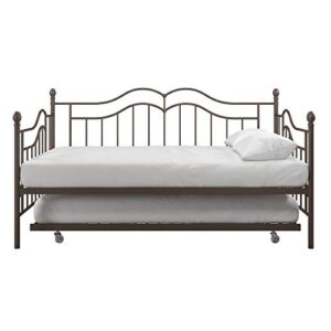 DHP Tokyo Daybed and Trundle with Metal Frame, Full Over Twin Size, Brushed Bronze