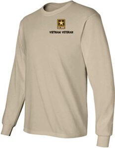 militarybest u.s. army vietnam veteran long sleeve t-shirt khaki