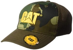 caterpillar mens acitve mesh stretch baseball cap, woodland camo, large-x-large us