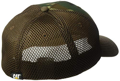 Caterpillar mens Acitve Mesh Stretch Baseball Cap, Woodland Camo, Large-X-Large US