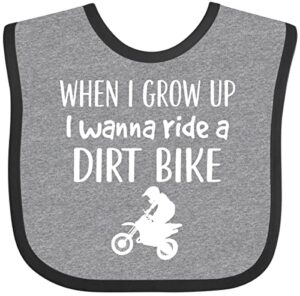 inktastic dirt biking motocross future dirt biker baby bib heather and black 33f62