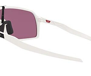 Oakley Men's OO9406A Sutro Low Bridge Fit Rectangular Sunglasses, Matte White/Prizm Road, 37 mm