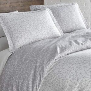 Geometric Maze Collection - Premium Quality, Soft, Wrinkle, Fade, & Stain Resistant, Easy Care, Oversized Duvet Cover Set, King / California King, Grey