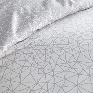 Geometric Maze Collection - Premium Quality, Soft, Wrinkle, Fade, & Stain Resistant, Easy Care, Oversized Duvet Cover Set, King / California King, Grey