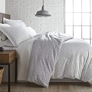 Geometric Maze Collection - Premium Quality, Soft, Wrinkle, Fade, & Stain Resistant, Easy Care, Oversized Duvet Cover Set, King / California King, Grey