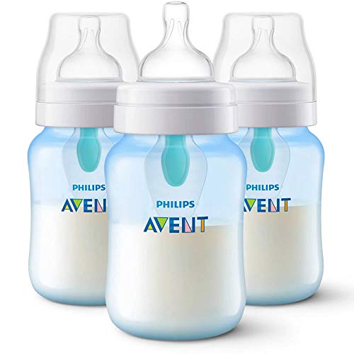 Philips AVENT Anti-Colic Bottle with Air-Free Vent, SCF405/34, Blue, 9 Ounce (Pack of 3)