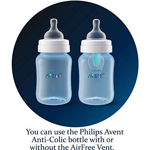 Philips AVENT Anti-Colic Bottle with Air-Free Vent, SCF405/34, Blue, 9 Ounce (Pack of 3)