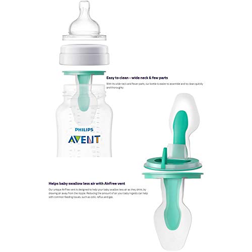 Philips AVENT Anti-Colic Bottle with Air-Free Vent, SCF405/34, Blue, 9 Ounce (Pack of 3)