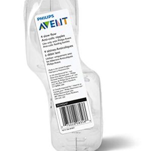 Philips Avent Anti-Colic Baby Bottle Slow Flow Nipple, 4pk, Flow 2, SCF422/47