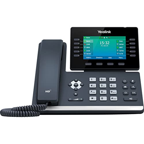 Yealink SIP-T54W IP Phone - Corded/Cordless - Corded/Cordless - Wi-Fi, Bluetooth - Wall Mountable, Desktop - Classic Gray