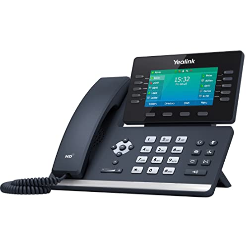 Yealink SIP-T54W IP Phone - Corded/Cordless - Corded/Cordless - Wi-Fi, Bluetooth - Wall Mountable, Desktop - Classic Gray