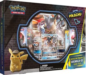 detective pikachu greninja-gx case file: pokemon tcg: 2 greninja foil trading cards | 7 booster pack