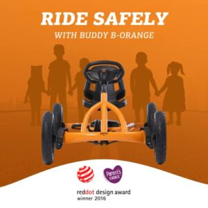 Berg Toys - Buddy B-Orange Pedal Go Kart - Go Kart - Go Cart for Kids - Pedal Car Outdoor Toys for Children Ages 3-8 - Ride On-Toy - BFR System - Adjustable Seat - Pedal Kart for Kids