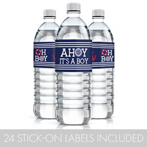 Ahoy It's a Boy Baby Shower Water Bottle Labels - 24 Stickers