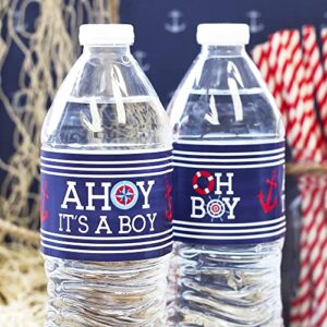 Ahoy It's a Boy Baby Shower Water Bottle Labels - 24 Stickers