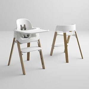 Stokke Steps Baby Set, White - Transform Stokke Steps Into Comfortable High Chair - Suitable for Baby from 6 Months - Includes 5-Point Safety Harness - Tool Free, Adjustable & Ergonomic