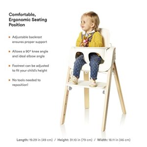 Stokke Steps Baby Set, White - Transform Stokke Steps Into Comfortable High Chair - Suitable for Baby from 6 Months - Includes 5-Point Safety Harness - Tool Free, Adjustable & Ergonomic