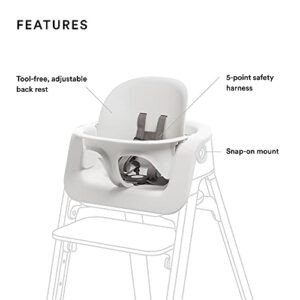 Stokke Steps Baby Set, White - Transform Stokke Steps Into Comfortable High Chair - Suitable for Baby from 6 Months - Includes 5-Point Safety Harness - Tool Free, Adjustable & Ergonomic