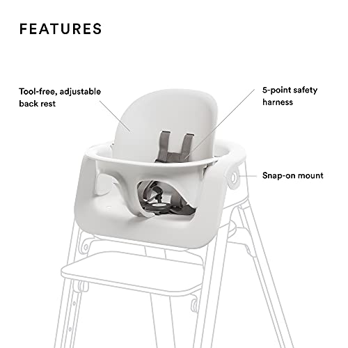 Stokke Steps Baby Set, White - Transform Stokke Steps Into Comfortable High Chair - Suitable for Baby from 6 Months - Includes 5-Point Safety Harness - Tool Free, Adjustable & Ergonomic