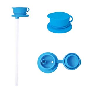 Pura Sport Big Mouth Silicone Sport Straw Top (Plastic Free, Certified, BPA Free) (Aqua Straw)