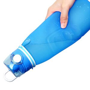 Valourgo 35 oz Collapsible Water Bottle, Large bpa Free Travel Water Bottle Reusable Water Bottle(Blue)