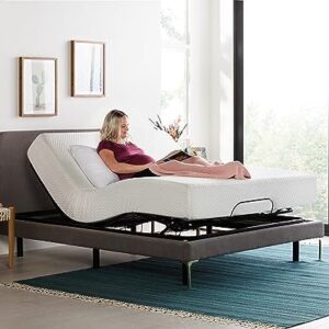 LINENSPA Queen Adjustable Bed Base - 11" Clearance - Independent Head and Foot Incline - Quiet Motor - Easy Tool Free Assembly - Lounging, TV, Working, Reading - Helps Reduce Snoring and Acid Reflux