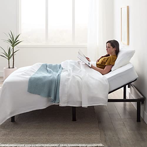 LINENSPA Queen Adjustable Bed Base - 11" Clearance - Independent Head and Foot Incline - Quiet Motor - Easy Tool Free Assembly - Lounging, TV, Working, Reading - Helps Reduce Snoring and Acid Reflux