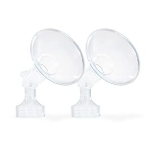 ameda mya breast pump replacement flanges 28mm, comfort fit angled flange, 2 count (1 pair)