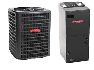 goodman 2 ton 14 seer heat pump gsz140241, upflow, downflow, horizontal air handler aruf25b14